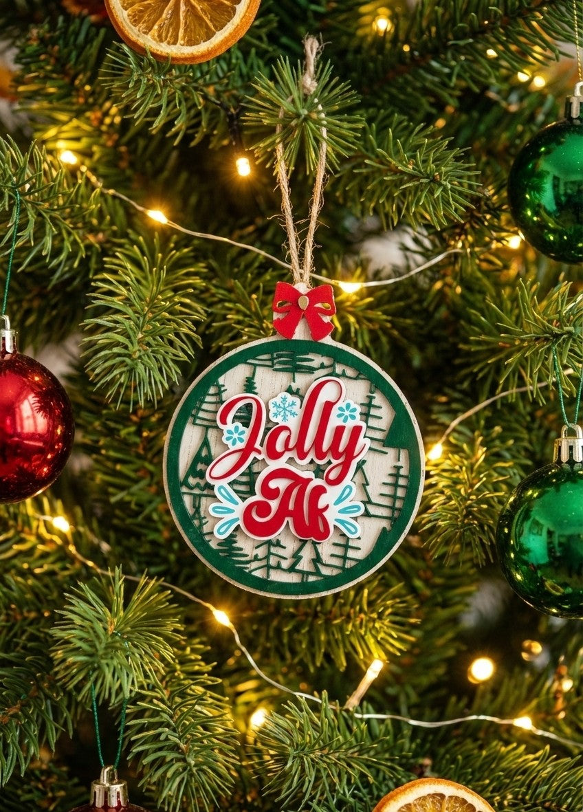 Jolly AF Holiday Ornament – Funny Christmas Decor – Designs By The ...
